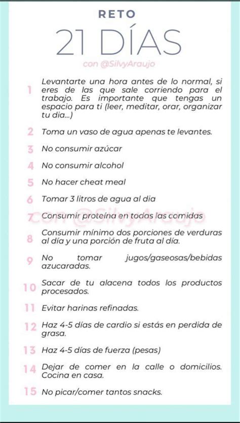 Reto 21 días by Silvy Araujo 21 dias reto Como sanar tu vida Vida