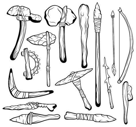 Ensemble D Outils Anciens Collecte D Armes Pour L Extraction De