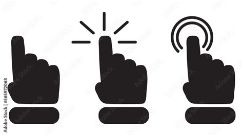 Hand Clicking Icon Collection Pointer Click Icon Mouse Click Cursor