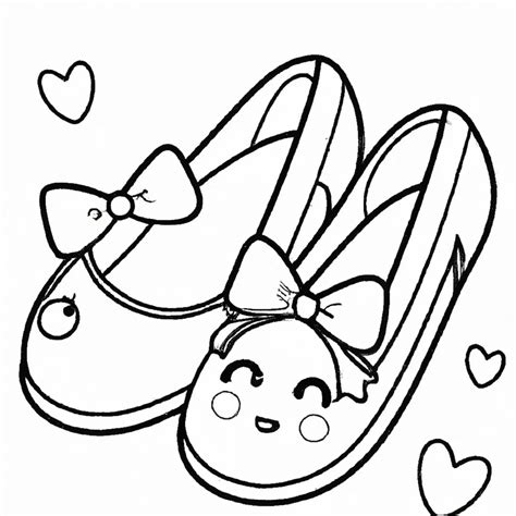 10 Lindos Sapatinhos Kawaii Para Colorir