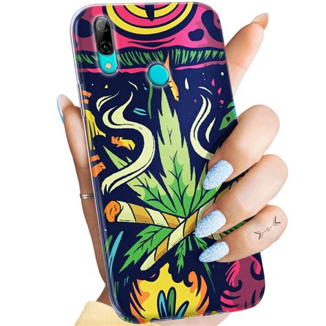 ETUI DO HUAWEI P SMART 2019 WZORY GANJA MARIHUANA CANNABIS ZIOŁO