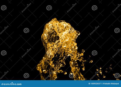 Yellow Color Water Splash Stock Image Image Of Flowing 100932637