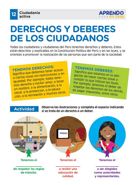 Ciudadanía Activa Lámina 15 DERECHOS Y DEBERES DE LOS CIUDADANOS
