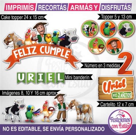La Granja De Zenón Cake Topper Imprimible Personalizado Festejemos