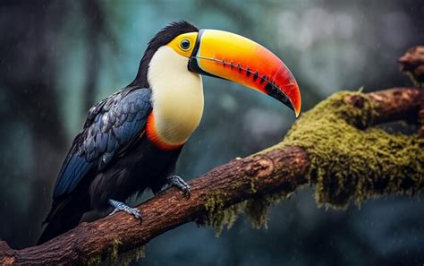 Premium AI Image MultiColored Toucan Perched On Branch