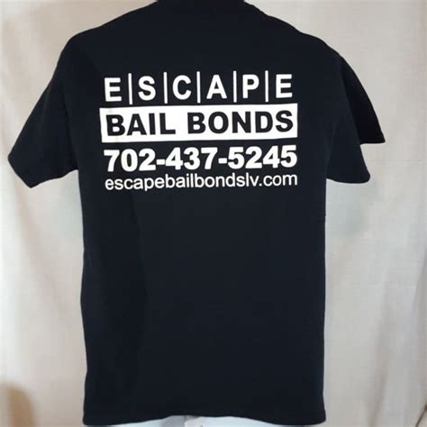 Escape Bail Bonds Black Medium T Shirt Shirts Black Media T Shirt