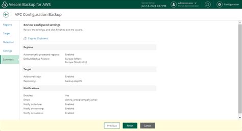 Step Finish Working With Wizard Veeam Backup For Aws Guide