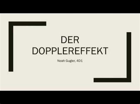 Der Dopplereffekt Physik Mit Noah YouTube