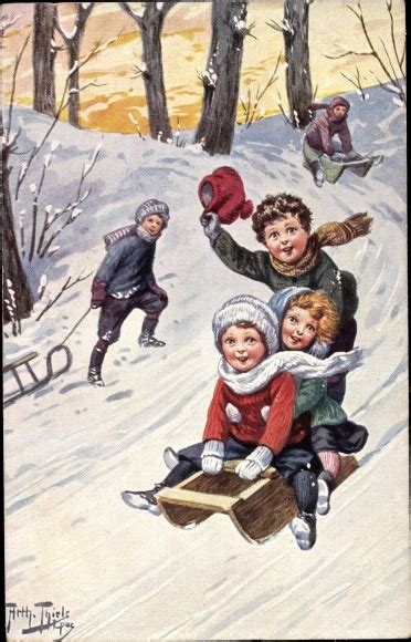 Künstler Ansichtskarte Postkarte Thiele Arthur Kinder akpool de