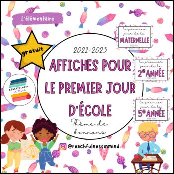 Affiches de bonbons pour le premier jour d école Rentrée scolaire