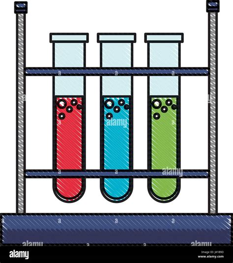 Drawing Test Tube Rack Laboratory Chemistry Equipment Stock Vector