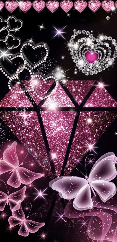 Top More Than 58 Glitter Pink Butterfly Wallpaper Super Hot In Cdgdbentre