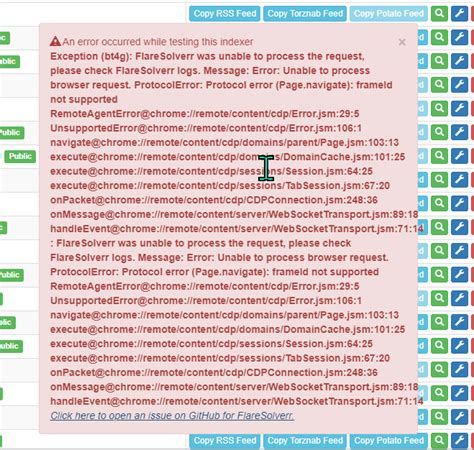 Bt G Testing Exception Bt G Flaresolverr Was Unable To Process