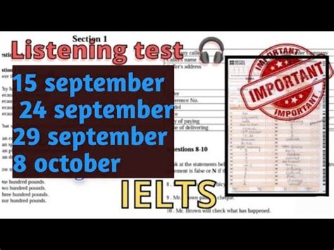 Listening Test By IDP 24 September Lelts Exam 8 October Ielts Exam