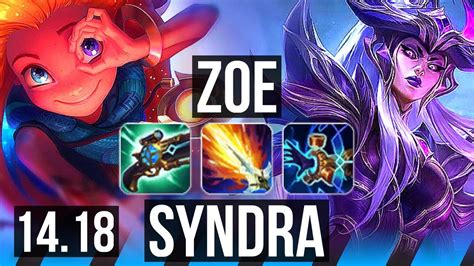 ZOE Vs SYNDRA MID Rank 6 Zoe 45k DMG 13 4 17 EUNE Challenger