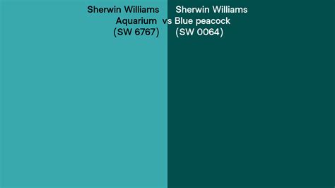 Sherwin Williams Aquarium Vs Blue Peacock Side By Side Comparison