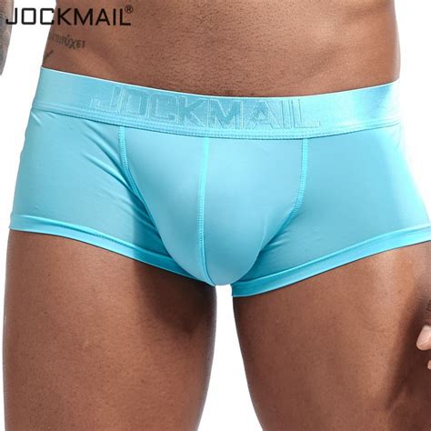 JOCKMAIL Ultra Thin Ice Sexy Underwear Men Boxers Solid Convex Mens