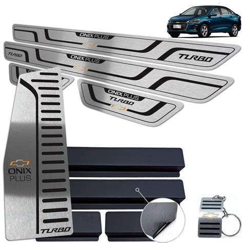 Descanso Soleira Onix Plus Turbo 2020 Preto Baixo Relevo No Shoptime