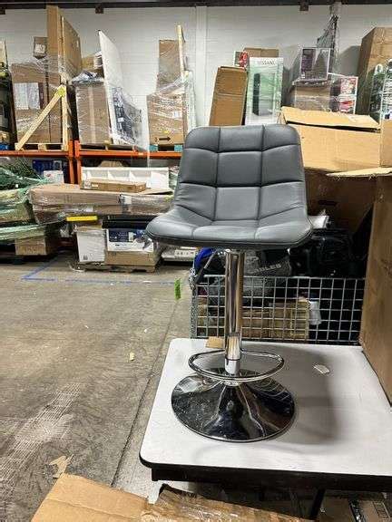 Silver Stand Bar Stools Unassembled Used Lambrecht Auction Inc