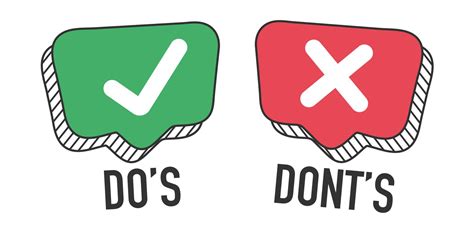 Do And Don T Or Good And Bad Icons W Positive And Negative Symbols