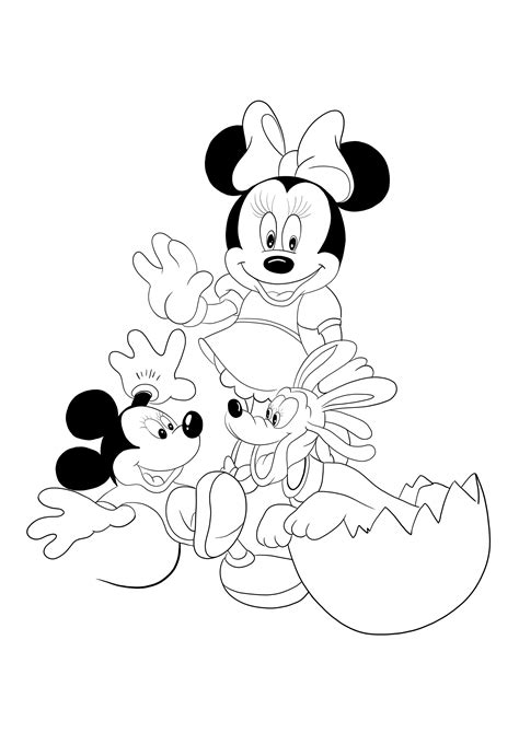 Minnie y Mickey para imprimir y colorear gratis para niños de todas las