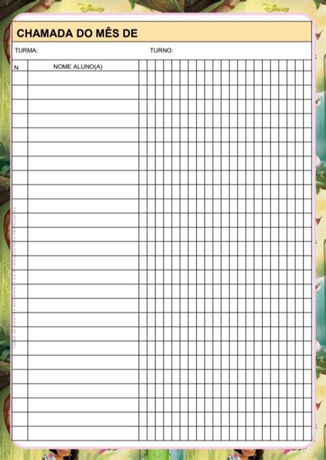 Lista De Chamada Modelos De Planejamento De Aulas Modelo De Lista