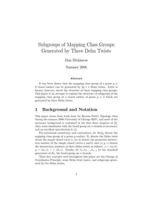 subgroups of mapping class groups generated by three dehn twists pdf theorem geometric