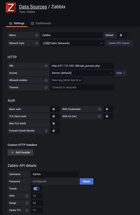 add and use a zabbix data source in grafana by using the zabbix plug in managed service for