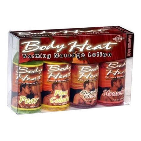 Body Heat Warming Massage Lotion 4 Pack Sampler 1 Fl Oz Bottles Massage Lotion Massage