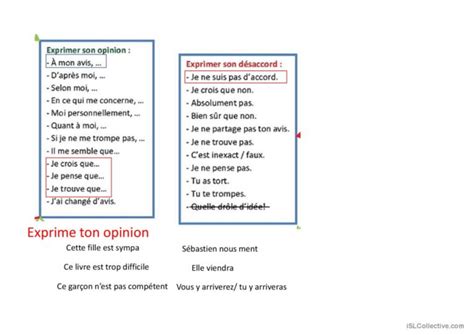 exprimer son opinion Français FLE powerpoints
