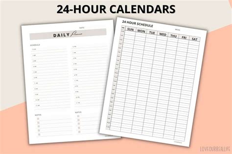 Daily Schedule Template Minute Intervals