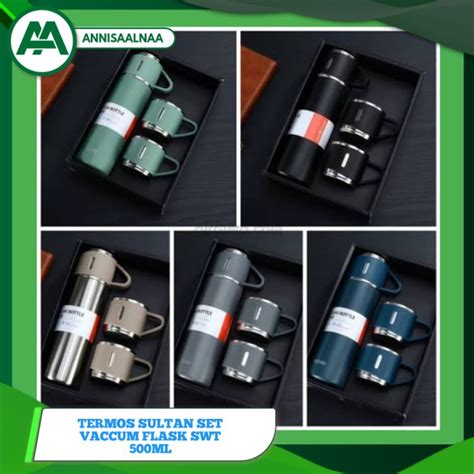 Jual Termos Sultan Vacuum Flask Set Botol Minum Set Cangkir Premium