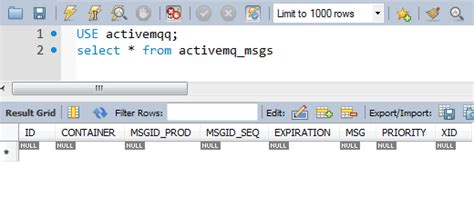 Java ActiveMQ JDBC Persistence MySQL ACTIVEMQ MSGS Is Empty