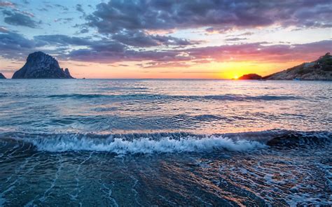 Wallpaper Sunlight Landscape Sunset Sea Bay Nature Shore