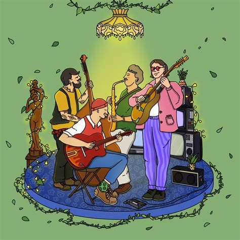 Иллюстрация Jazz band в стиле комикс персонажи реклама персонажи