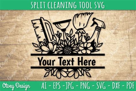 Split Monogram Cleaning Tool SVG Graphic By Otvey Design Creative Fabrica
