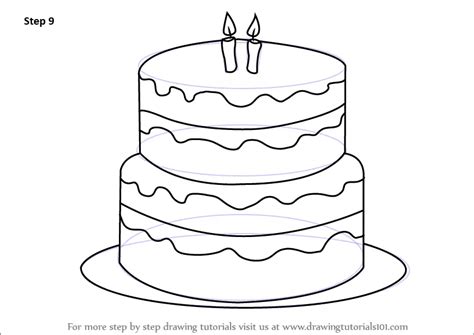 Learn How To Draw A Birthday Cake Cakes Step By Step Drawing Tutorials