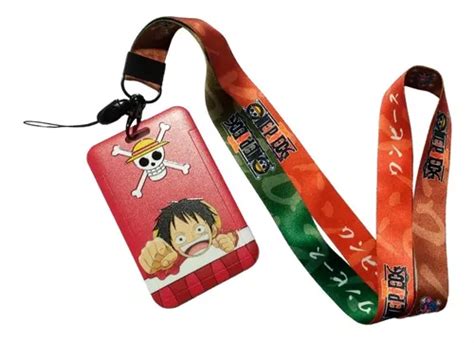 Porta Carnet Y Lanyard One Piece Anime Luffy Monkey D Gafete Cuotas