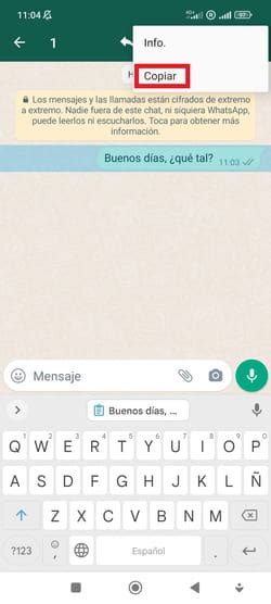 Cómo copiar y pegar un mensaje en WhatsApp