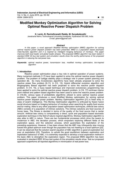 pdf a modified shuffled frog leaping optimization algorithm for solving optimal reactive power