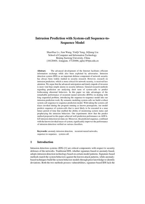 pdf intrusion prediction with system call sequence to sequence model