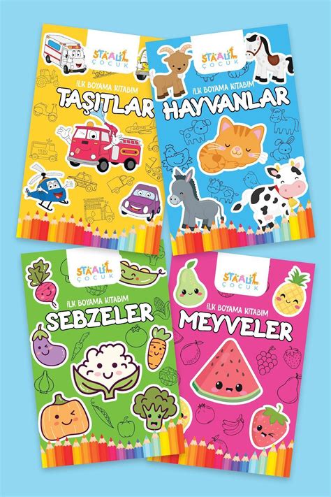 Lk Boyama Kitab M E Lenceli Boyama Seti Meyveler Sebzeler