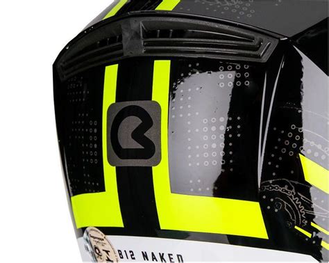 Capacete Bieffe B12 Naked Preto Brilho Amarelo Capacetes De Moto