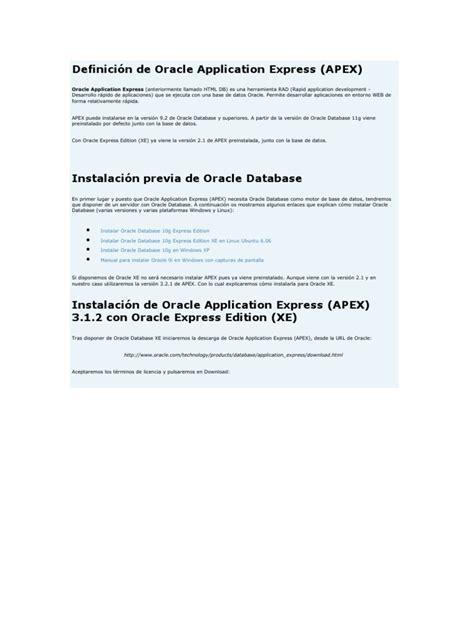 instalacion de apex 3 2 pdf base de datos oracle autenticación
