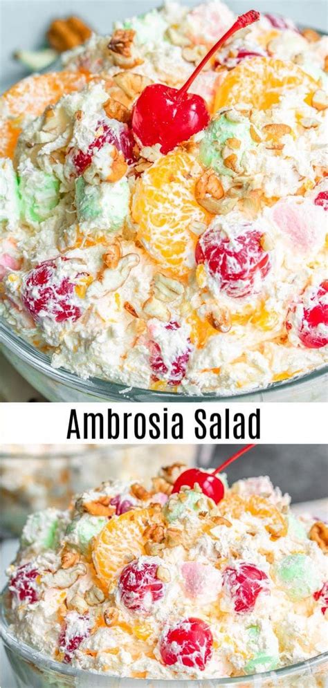 Light And Fluffy Ambrosia Salad Is A Classic Southern Dessert Made With