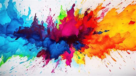 Colorful Abstract Paint Splatter On Textured Canvas Background Art