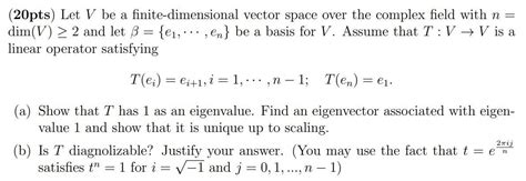 solved let v be a finite dimensional vector space over the