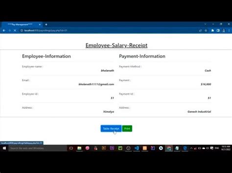 Employee Payroll Management System In Php Youtube