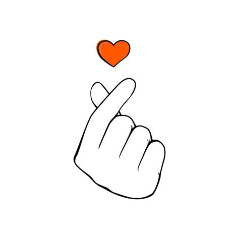 Mini Heart Icon Hand With Finger Is Heart Shape Vector Art At