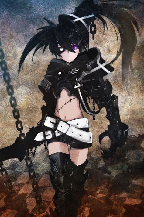 Safebooru Auer Belt Beltskirt Black Hair Black Rock Shooter Black Rock Shooter Character